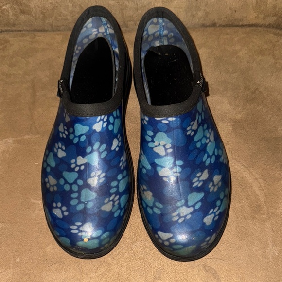 Sloggers | Shoes | Sloggers Blue Paw Print Clogs | Poshmark